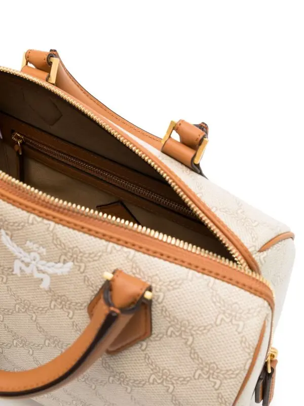 Mcm Small Ella Boston Lauretos Bag - Neutrals