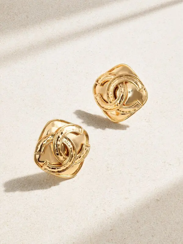 Chanel Vintage -plated Clip Earrings - Gold