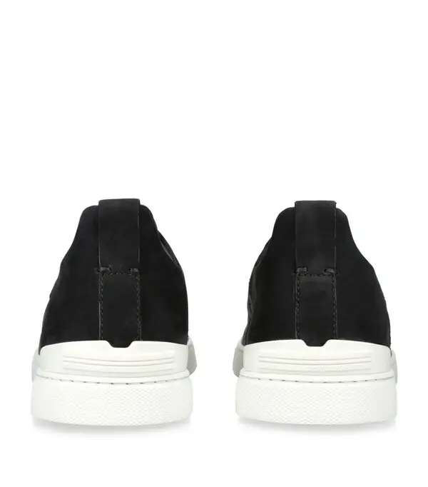 Zegna Crocodile Leather Triple Stitch Sneakers - Black