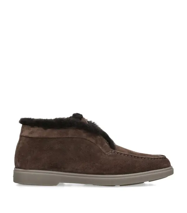 Santoni Suede Ankle Boots - Brown