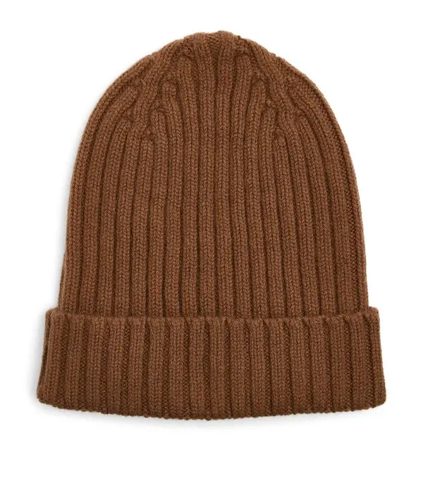 LE BONNET Wool Ribbed Beanie - Brown