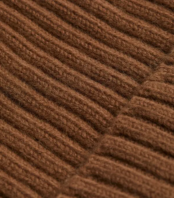 LE BONNET Wool Ribbed Beanie - Brown