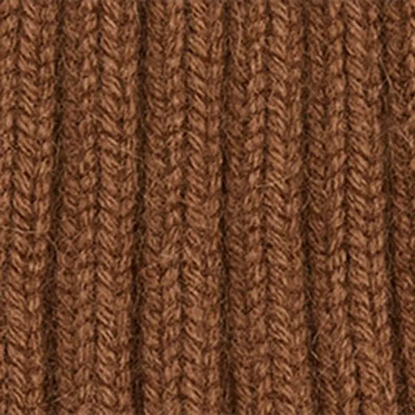 LE BONNET Wool Ribbed Beanie - Brown