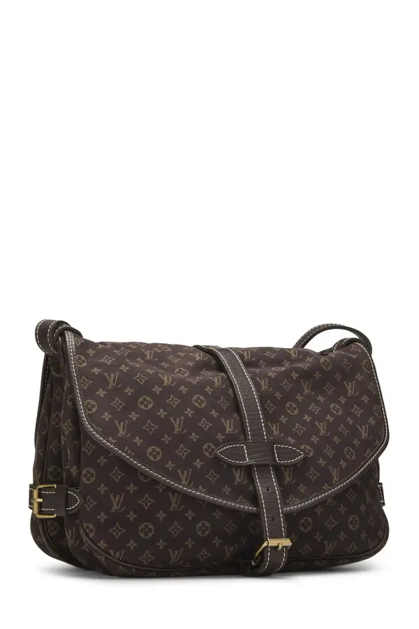 LOUIS VUITTON Monogram Mini Lin Saumur 30 - Brown
