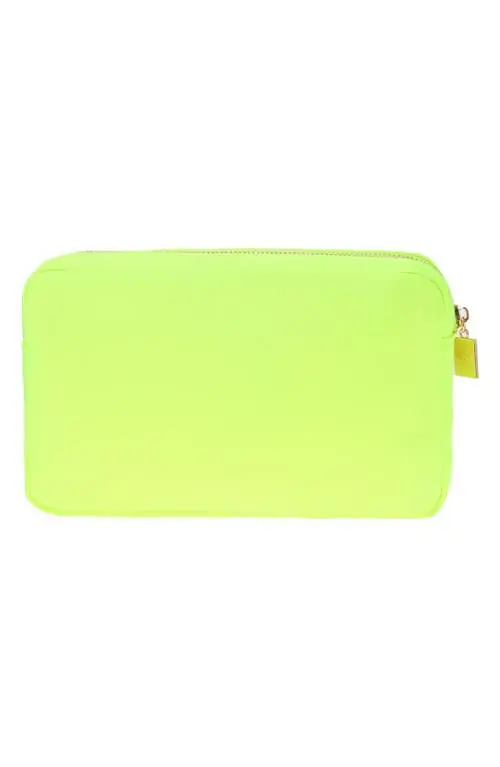 BLOC BAGS Embroidered Cosmetics Bag - Neon Yellow