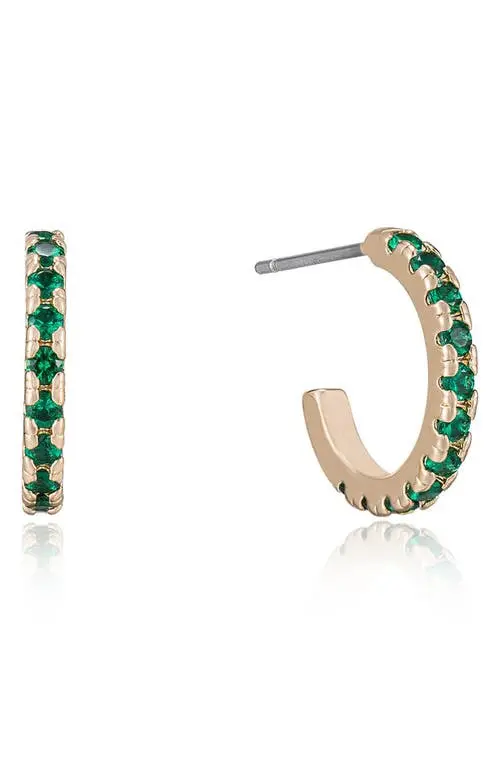 Ettika Cubic Zirconia Hoop Earrings - Green