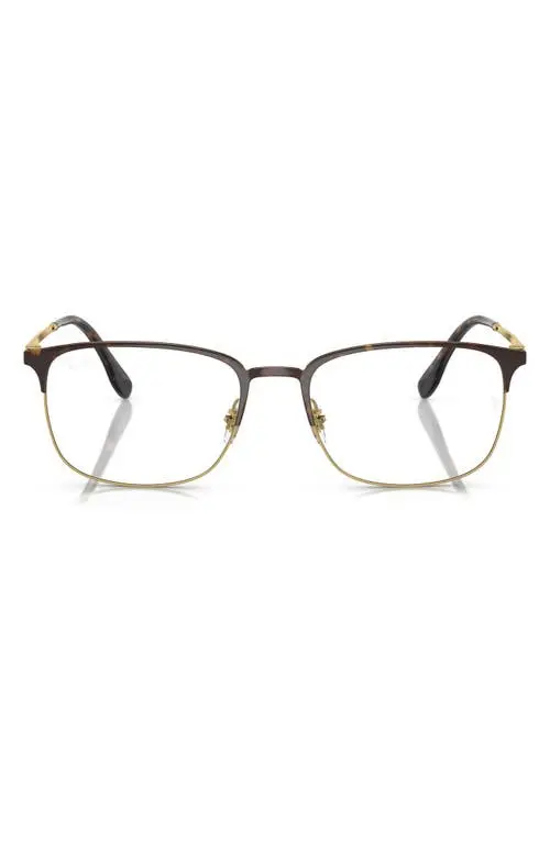 Ray-ban 54mm Rectangle Eyeglasses - Havana