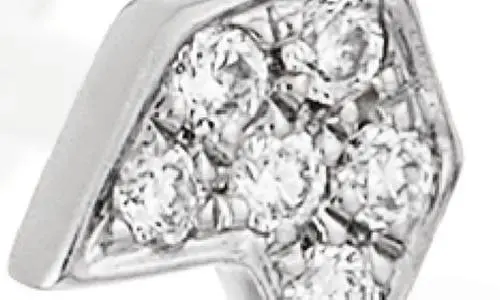 MARIA TASH Single Diamond Arrow Stud Earring - White