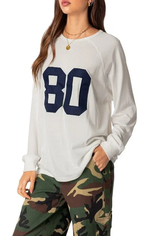 EDIKTED 80 Appliqué Oversized T-shirt - White