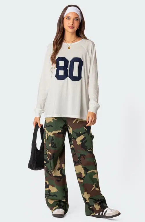 EDIKTED 80 Appliqué Oversized T-shirt - White