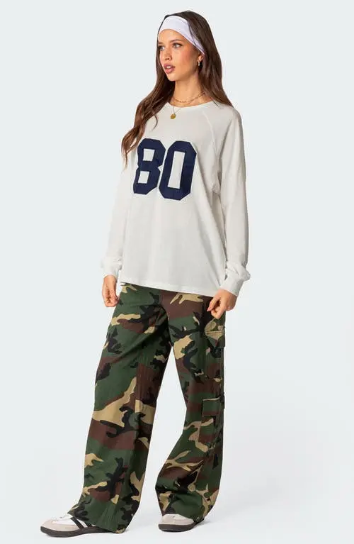 EDIKTED 80 Appliqué Oversized T-shirt - White