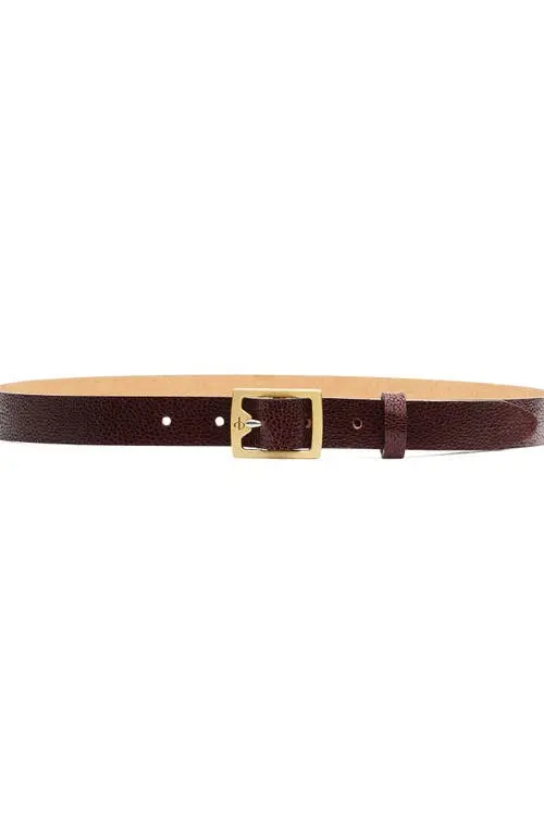 Rag & Bone Boyfriend 2.0 Textured Leather Belt - Burgundy