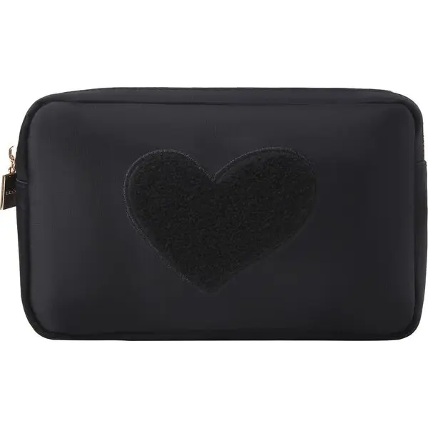BLOC BAGS Medium Heart Cosmetic Bag - Black/black