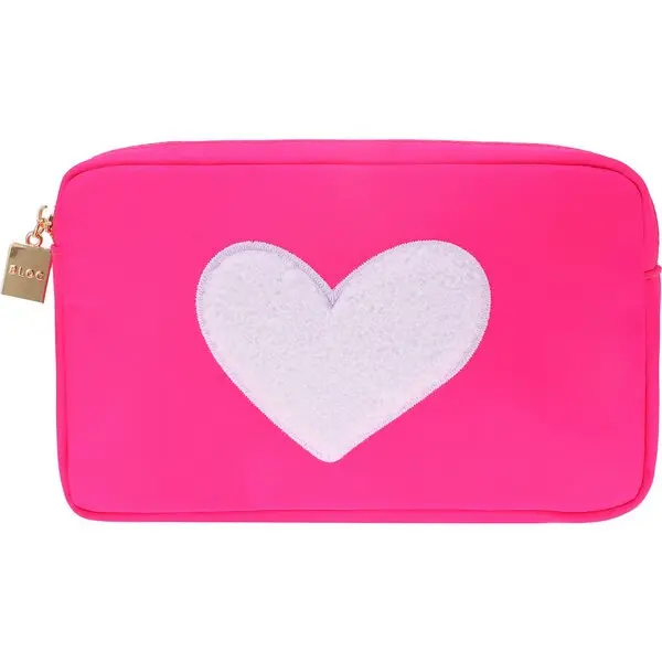 BLOC BAGS Medium Heart Cosmetic Bag - Hot Pink