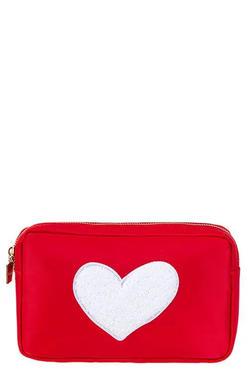 BLOC BAGS Medium Heart Cosmetic Bag - Red