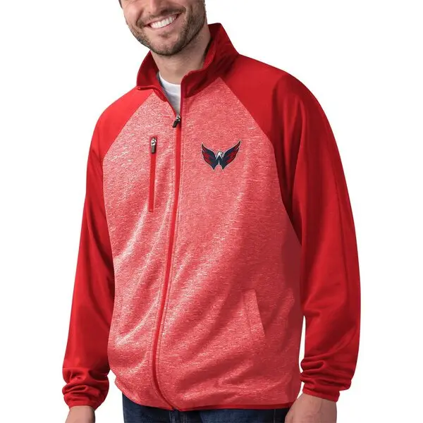 G-III SPORTS BY CARL BANKS Washington Capitals Runners Raglan Full-zip Track Jacket - Red