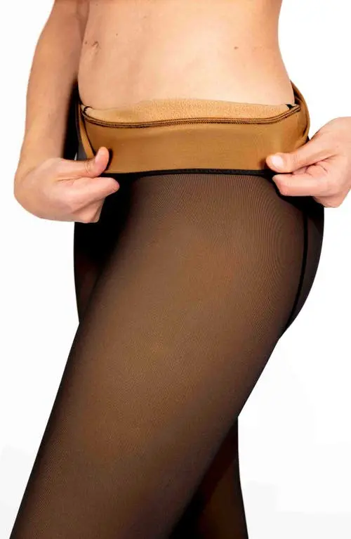Hue Faux Sheer Fleece Lined Tights