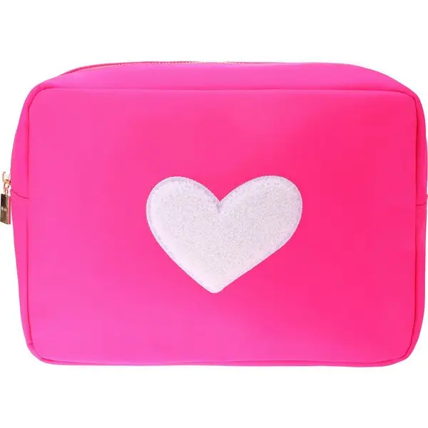BLOC BAGS Xl Heart Cosmetics Bag - Hot Pink