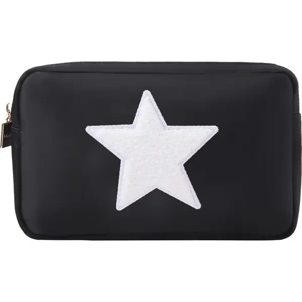 BLOC BAGS Star Appliqué Cosmetics Bag - Black/white