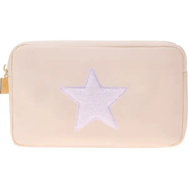 BLOC BAGS Star Appliqué Cosmetics Bag - Cream