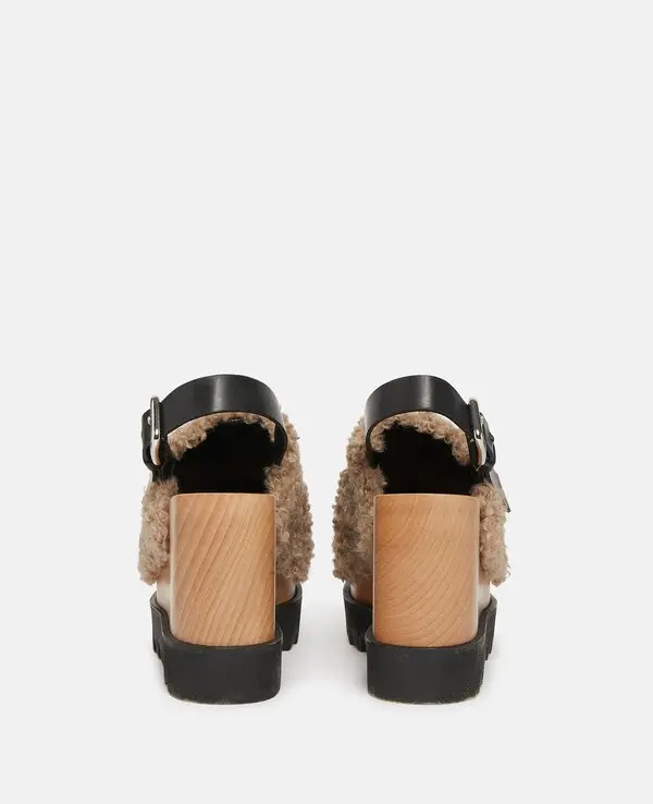 Stella McCartney Elyse Teddy Slingback Platform Clogs