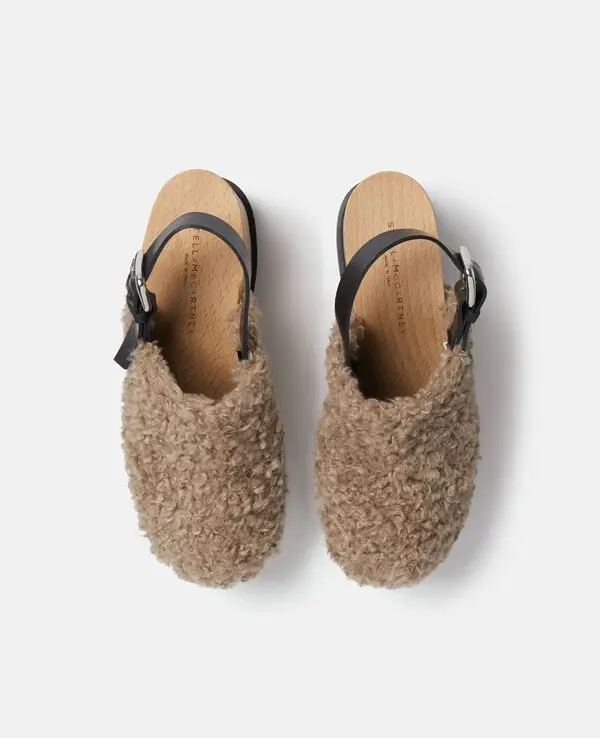 Stella McCartney Elyse Teddy Slingback Platform Clogs