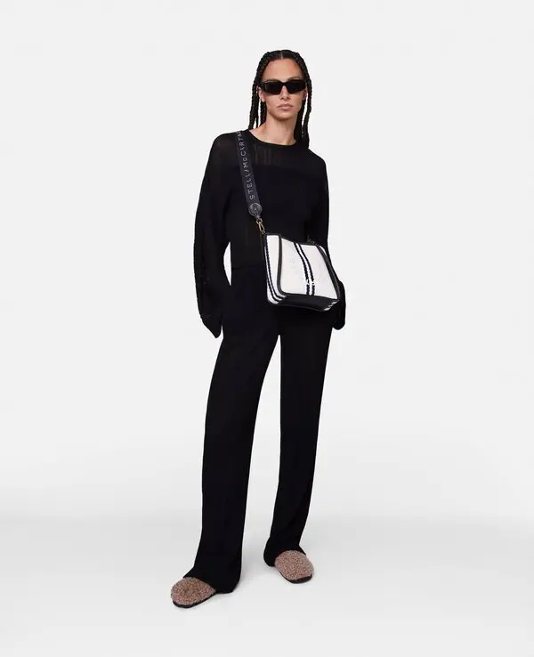 Stella McCartney Banana Sleeve Plisse Pleat Knit Top