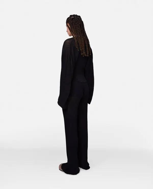 Stella McCartney Banana Sleeve Plisse Pleat Knit Top