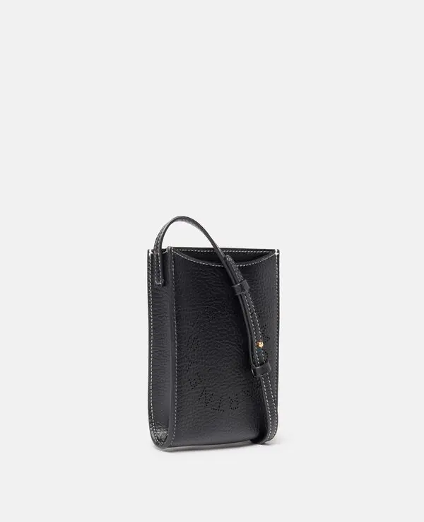Stella McCartney Logo Grainy Alter Mat Crossbody Phone Pouch