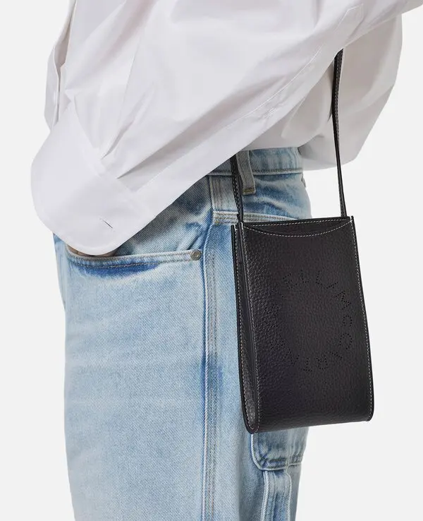 Stella McCartney Logo Grainy Alter Mat Crossbody Phone Pouch