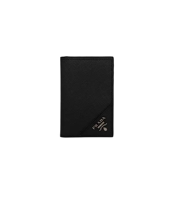Prada Saffiano Leather Card Holder - Black