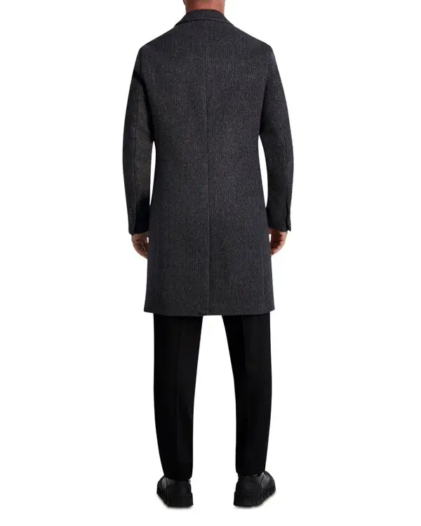Karl Lagerfeld Paris Regular Fit Top Coat - Charcoal
