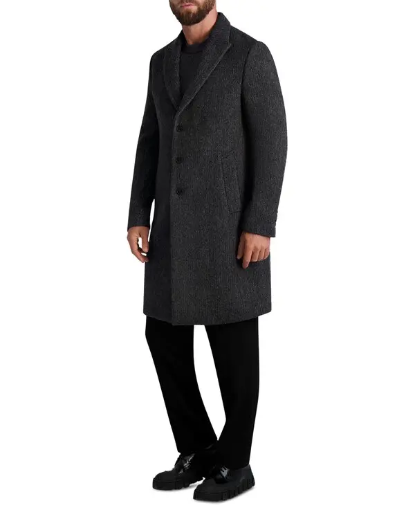 Karl Lagerfeld Paris Regular Fit Top Coat - Charcoal