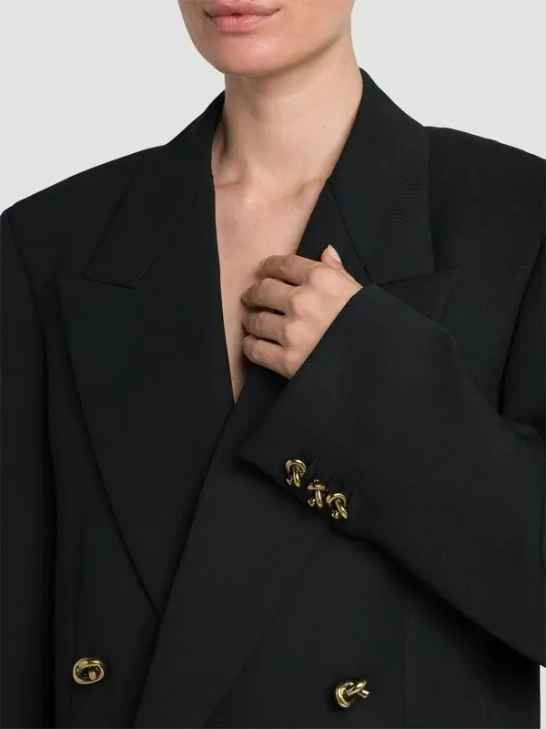 Bottega Veneta Double-breasted Wool Twill Blazer - Black
