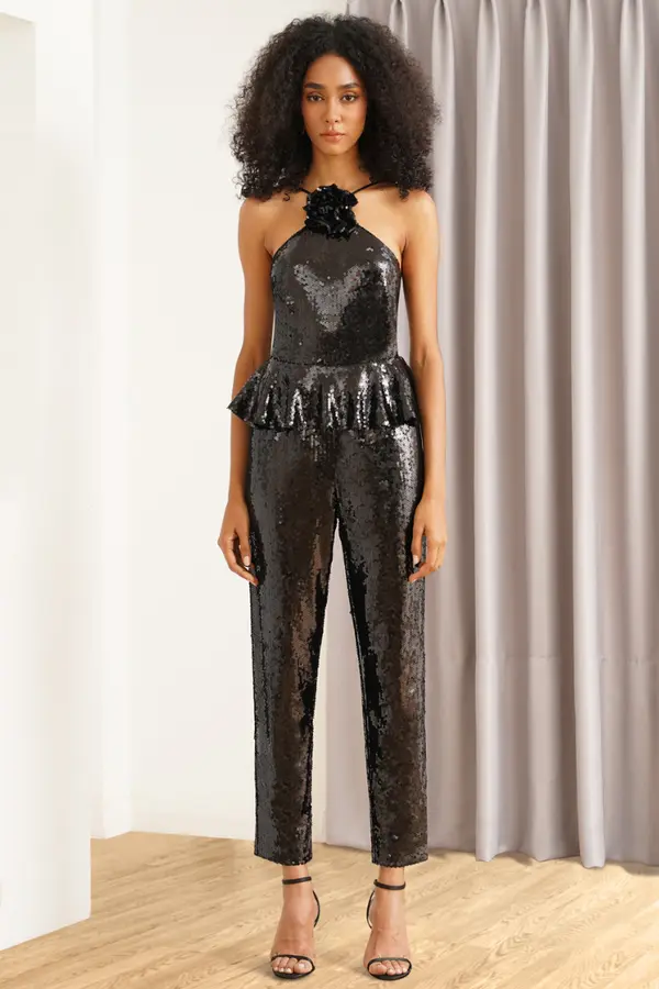 Yumi Kim Colleen Sequined Jumpsuit - Black
