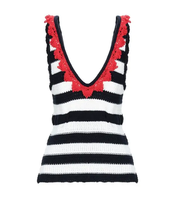 P JEAN Knitted Striped Top