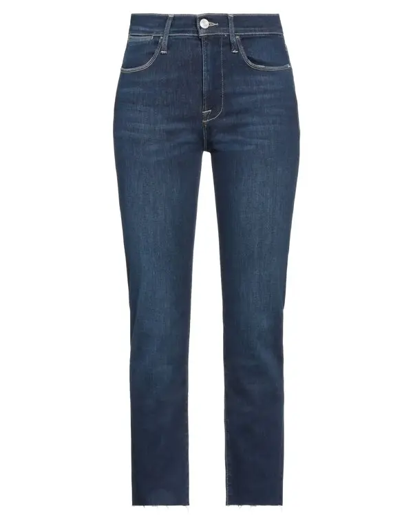 FRAME Straight Leg Jeans With Raw Cut Hem