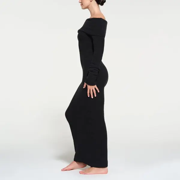 SKIMS Cozy Knit Off The Shoulder Dress