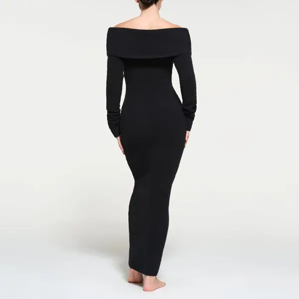 SKIMS Cozy Knit Off The Shoulder Dress