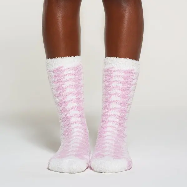 SKIMS Cozy Knit Sock - Petal Houndstooth