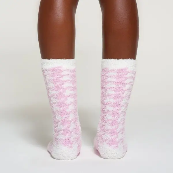 SKIMS Cozy Knit Sock - Petal Houndstooth