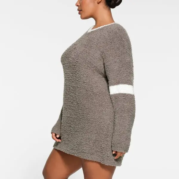 black fitted knit dress The Black V Neck Contrast Trim Knit Mini Dress & Reviews - Black - Dresses main image 1