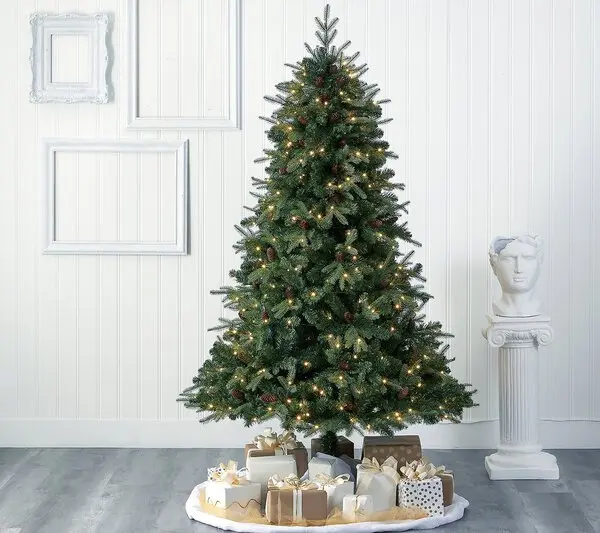 NEARLY NATURAL 7' Wellington Natural Look Faux Hristmas Tree - One-color