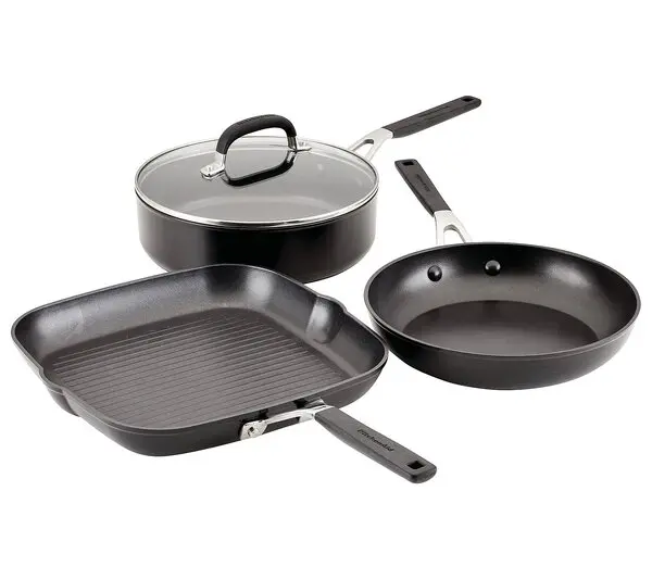 KITCHENAID Hard Anodized Nonstick Cookware 4pc Et - One-color