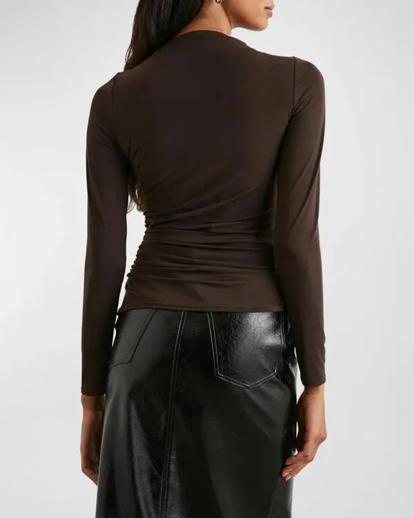 Rails Joelle Shirred Mock-neck Top