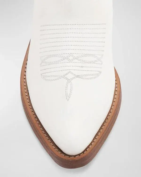 Partlow Abigail Metallic Cutout Western Boots - Bianco