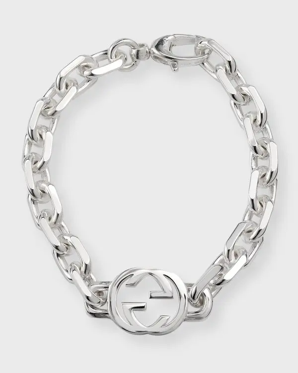 Gucci Sterling Interlocking G Link Bracelet - Silver