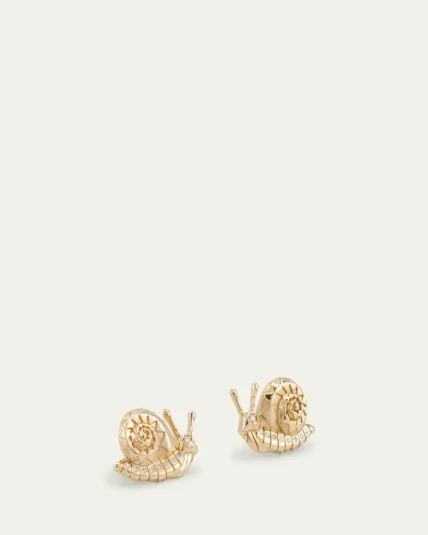 Harwell Godfrey Snail Stud Earrings With Diamonds