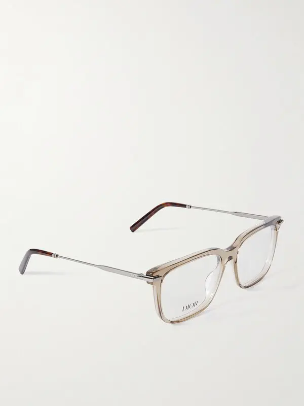Dior Blacksuit S12i Silver-tone And Acetate Optical Glasses