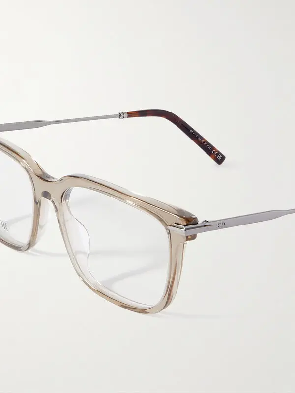 Dior Blacksuit S12i Silver-tone And Acetate Optical Glasses